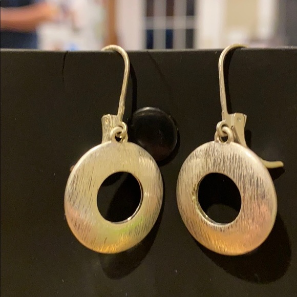 Macy's | Jewelry | Silver Textured French Clasp Dangling Earrings ...